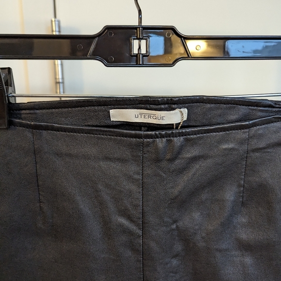 Uterque | Pants & Jumpsuits | Uterque Black Leather Leggings Sz 26 | Poshmark